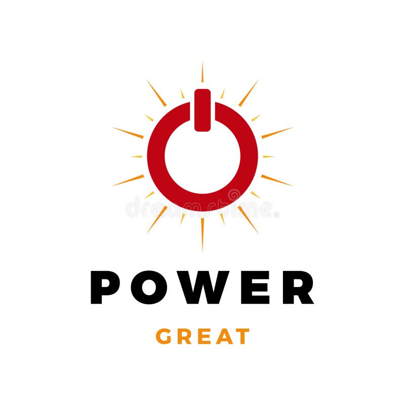 Power Button Sun Icon Logo Design Template Stock Vector - Illustration ...