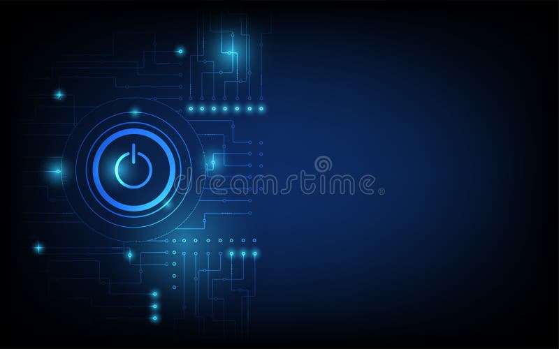 Power Button Technology Background, Power Button Concept, Futuristic ...