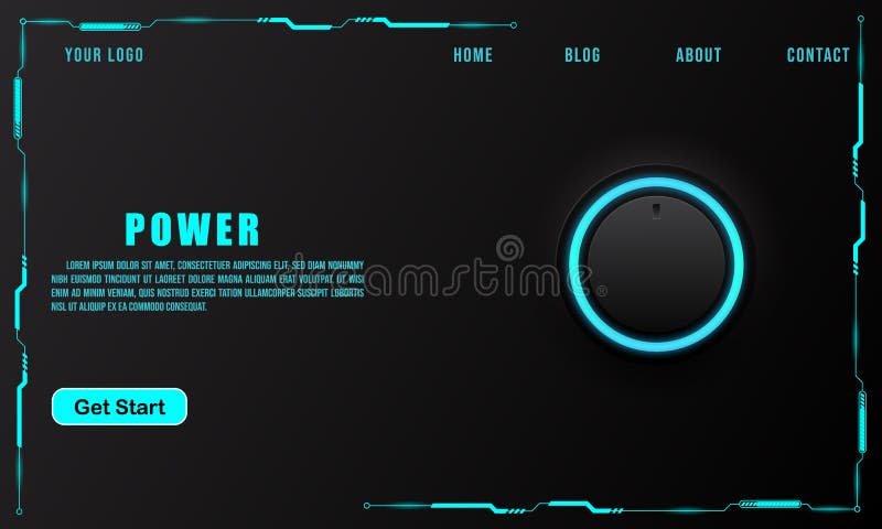 Power Button on Technology Background, Technology Concept for Web ...