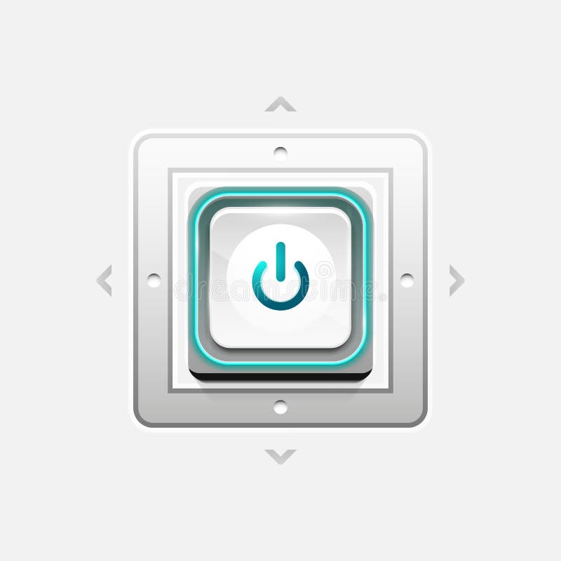 Power Button Technology Logo, Digital Art Techno Concept, on Off Icon ...