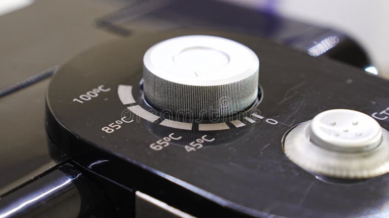 Power Button and Temperature Control on the Thermopot. Stock Footage ...