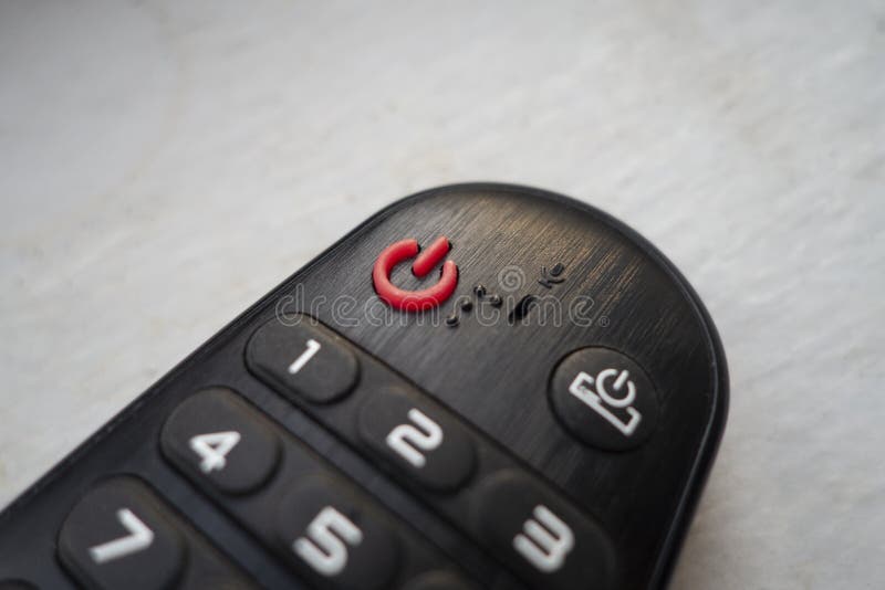 Power Button on the TV Universal Remote Stock Image - Image of ...