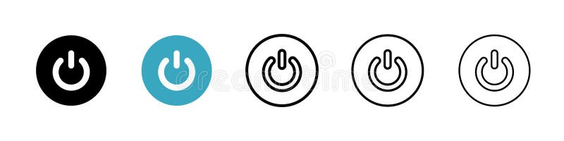 Power Button Vecor Icon Set Stock Illustration - Illustration of icon ...