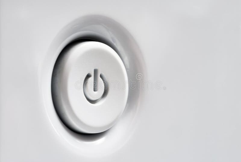 Power Button in White. Side View of the Start Button Stock Image ...