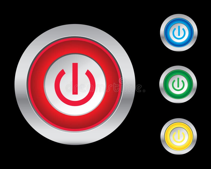 Red Power Button on Background Stock Vector - Illustration of symbol ...