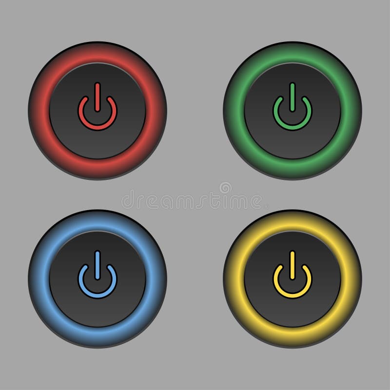 Power Button Icon Isolated on White Background Stock Illustration ...