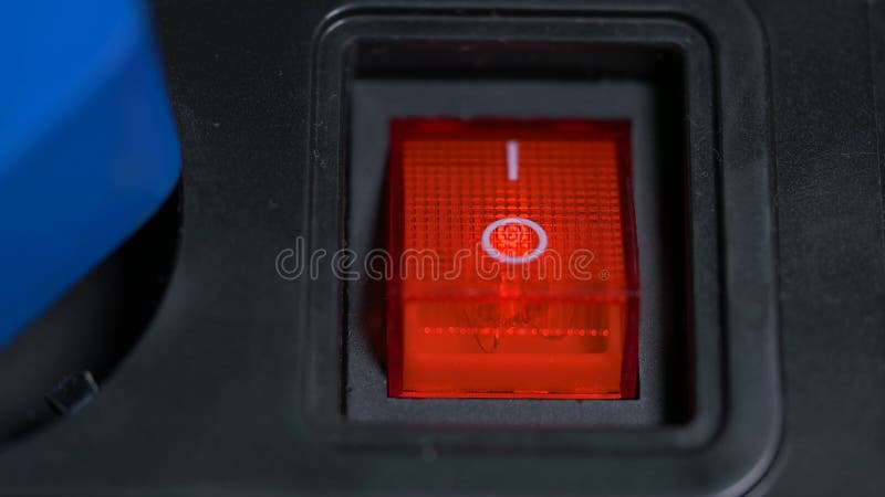 Power Buttons and Lights Switch Off and on. Super Close Up Macro Stock ...