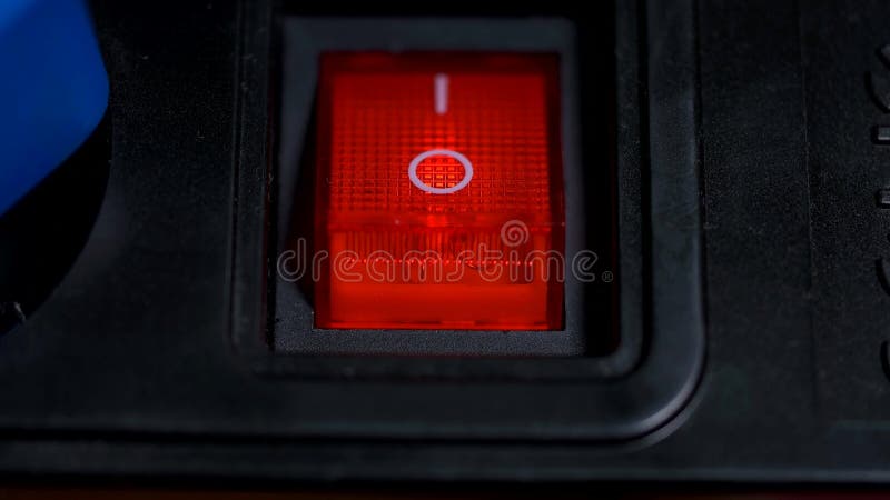 Power Buttons and Lights Switch Off and on. Super Close Up Macro Stock ...