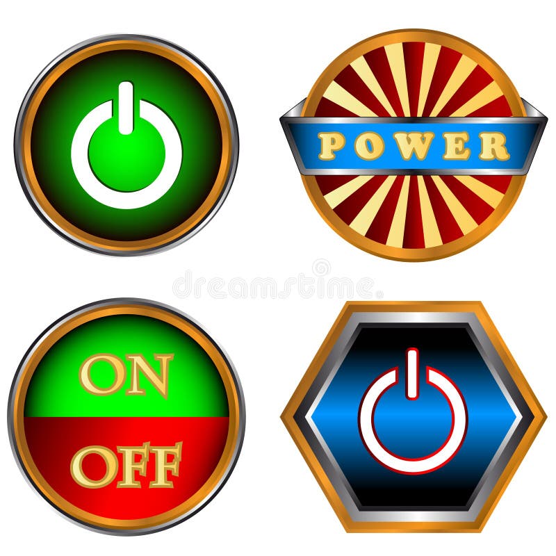 Set of on and Off Glass Buttons Stock Vector - Illustration of ...