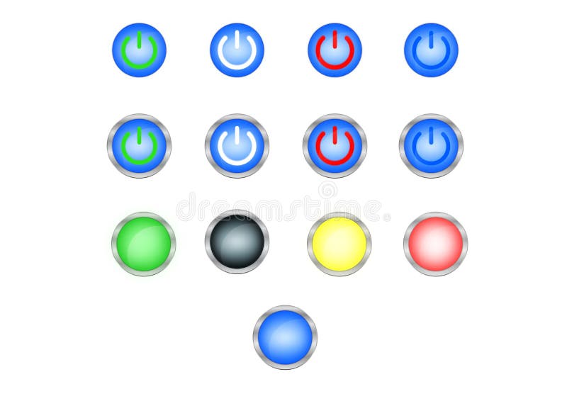 Power buttons stock illustration. Illustration of stop - 40014665