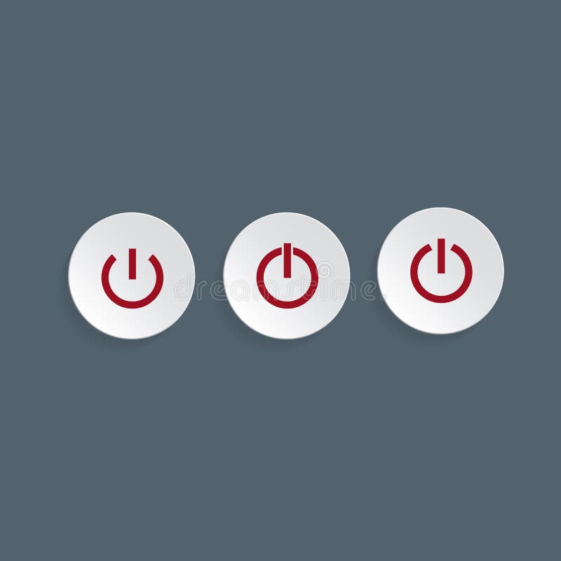 Power Buttons for Web. Vector Illustration. Stock Vector - Illustration ...