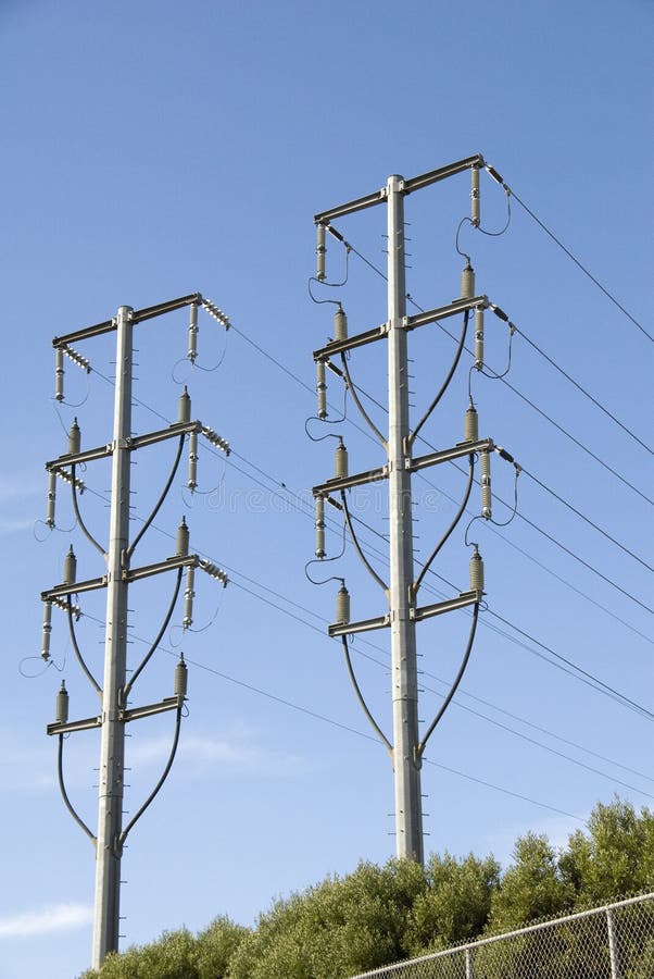 Power Cabels Over Head,end Posts. Stock Image - Image of transport ...