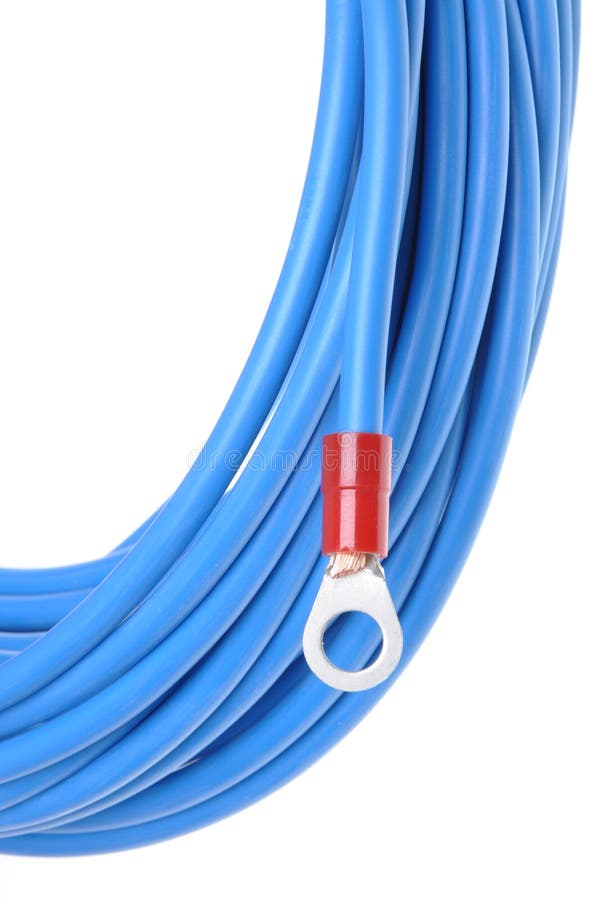Power Cable with Eyelet Terminal Stock Image - Image of industrial ...