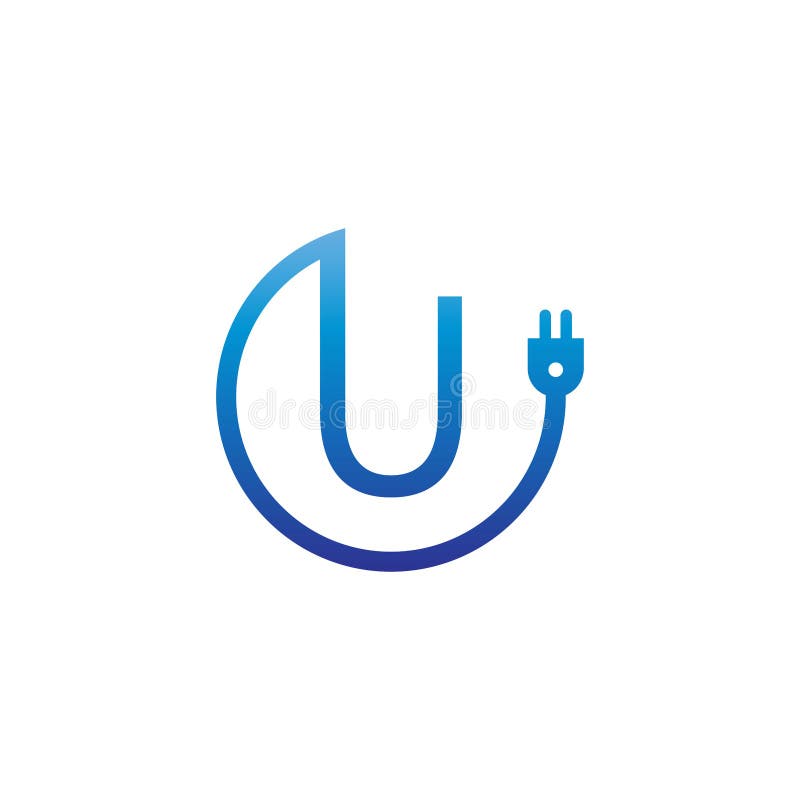 Power Cable Forming Letter U Logo Stock Vector - Illustration of ...