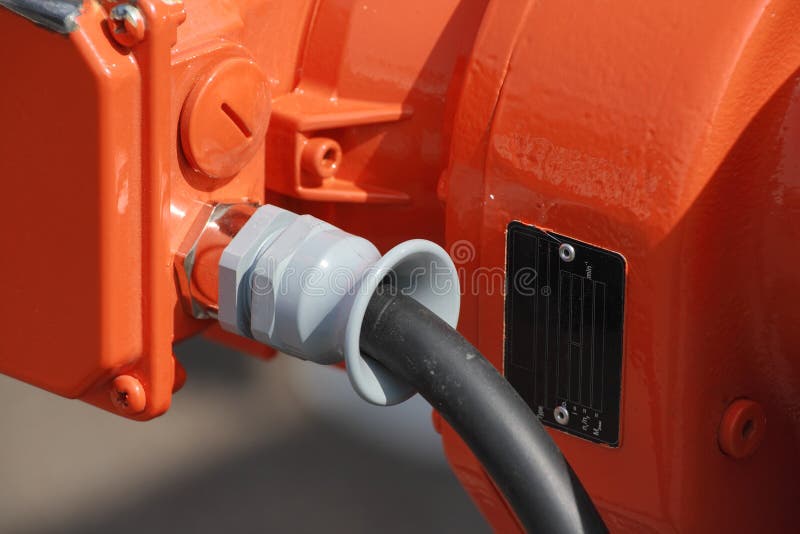 Power cable lead stock image. Image of joint, orange - 12866367
