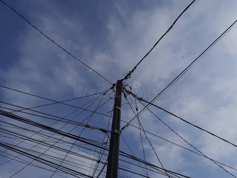 Power cable network poles stock image. Image of windmill - 309542507