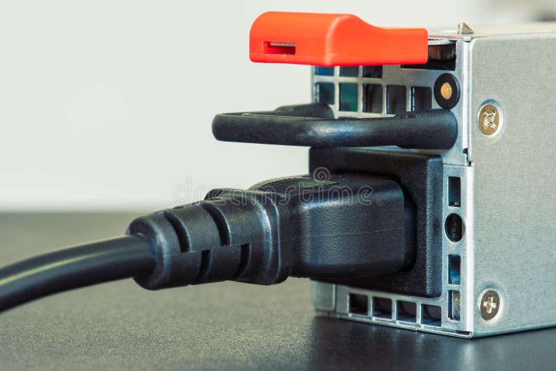 Power Cable Plugged into Supply Unit Stock Image - Image of technology ...