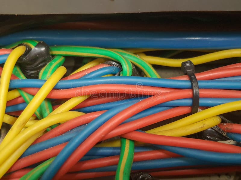 Power Cable in Various Colour Stock Photo - Image of cable, colour ...