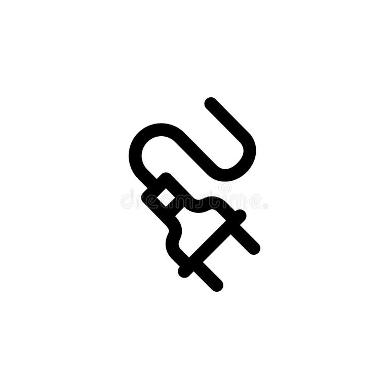 Power Cable Vector Icon. Computer Component Icon Outline Style. Perfect ...
