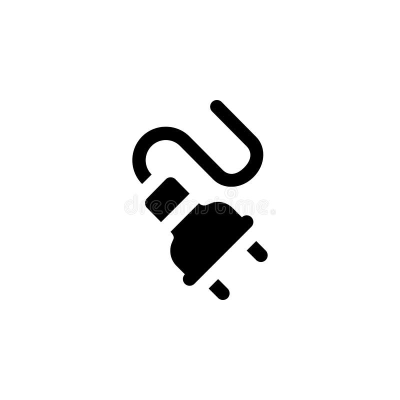Power Cable Vector Icon. Computer Component Icon Solid Style. Perfect ...