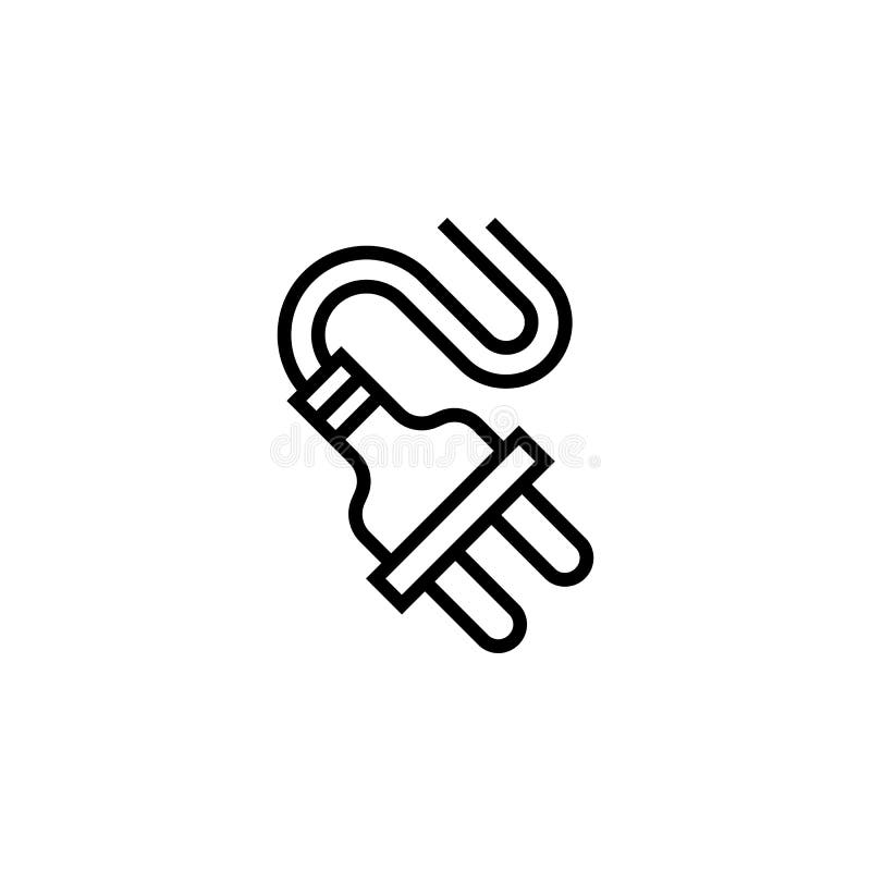 Power Cable Vector Icon. Computer Component Icon Outline Style. Perfect ...