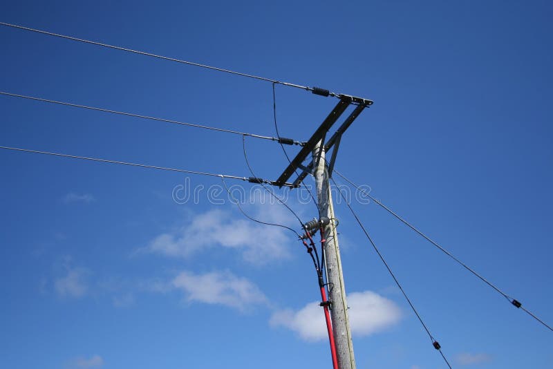 Power cables stock photo. Image of grid, blue, electricity - 2768972