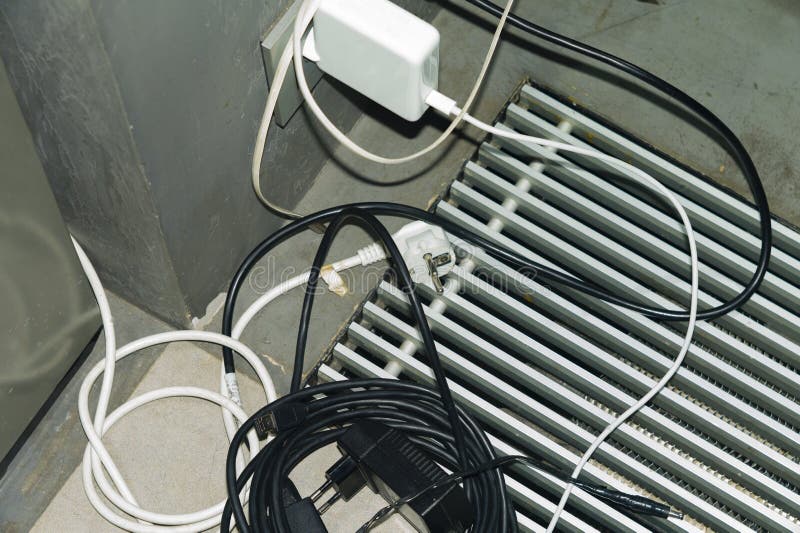 Power cables in mess stock photo. Image of power, extension - 210169060