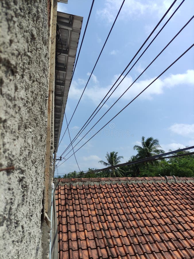 Power Cables Stretched Across the Clouds Stock Image - Image of clouds ...