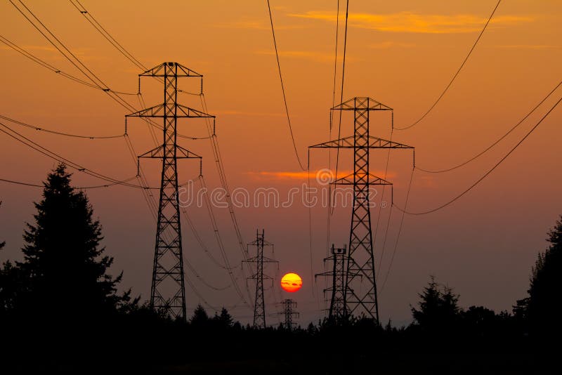Electric power lines stock image. Image of metallic, horizon - 4671313