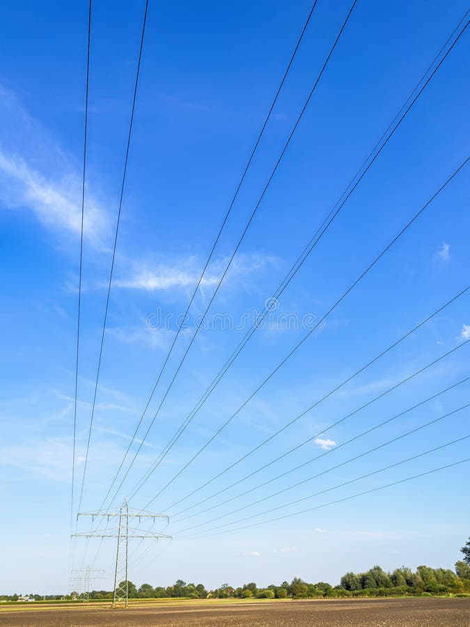Power calbe and power pole stock image. Image of high - 33431709