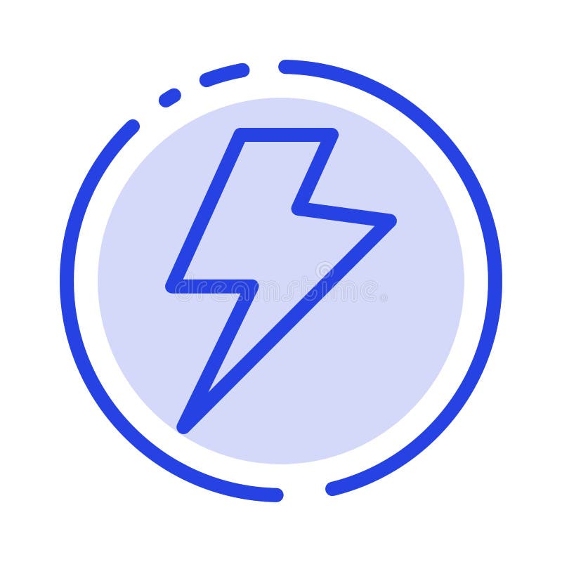 Power, Charge, Electric Blue Dotted Line Line Icon Stock Vector ...
