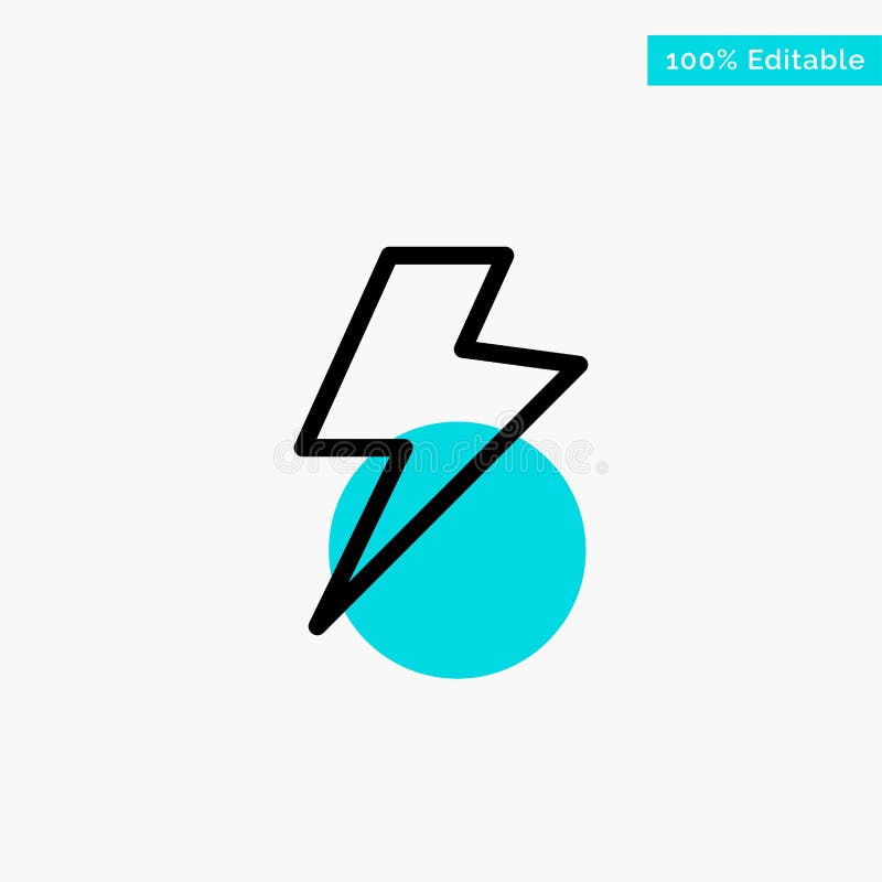 Power, Charge, Electric Turquoise Highlight Circle Point Vector Icon ...