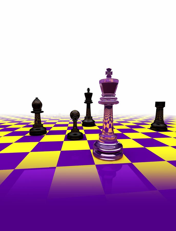 Power Of Chess - Crystal Chess On White Background Stock Illustration ...