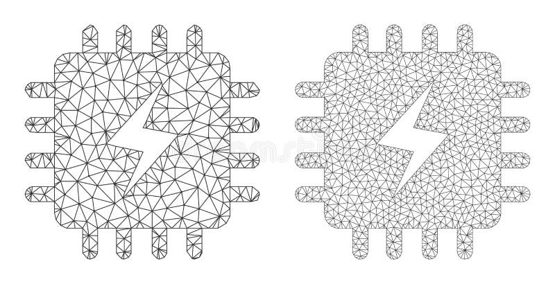 Power Chip Icons - Vector Triangle Mesh Stock Vector - Illustration of ...