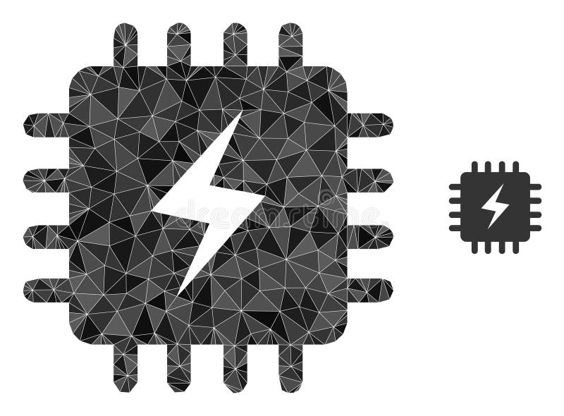 Power Chip Polygonal Lowpoly Flat Icon Stock Vector - Illustration of ...
