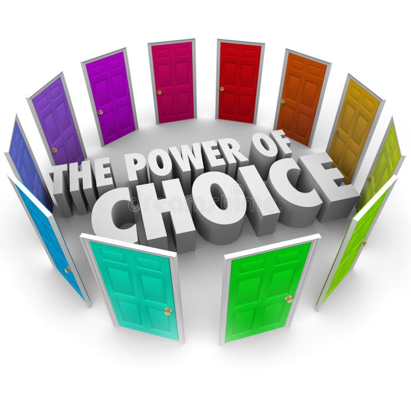 Power of Choice Many Doors Opportunity Decide Best Option Stock ...