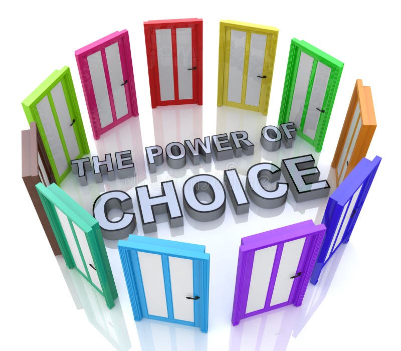 Power of Choice Many Doors Opportunity Decide Best Option Stock ...