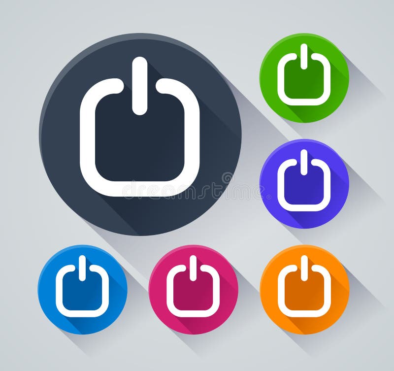 Power Circle Icons with Shadow Stock Vector - Illustration of icon ...