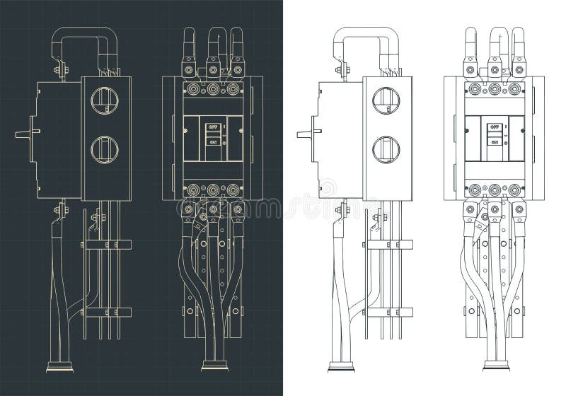 Power Circuit Breaker Blueprints Stock Vector - Illustration of ...