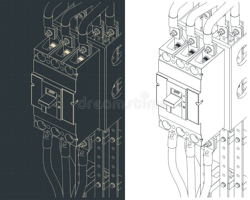 Power Circuit Breaker Close Up Stock Vector - Illustration of cable ...