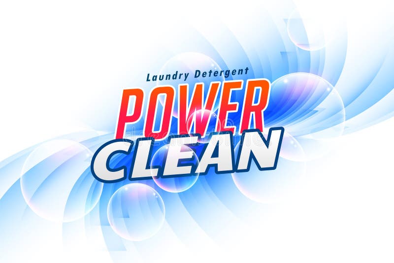 Power Clean Laundry Detergent Packaging Concept Banner Design Stock ...