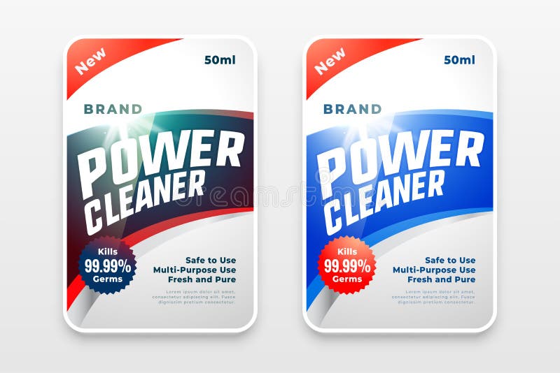 Power Cleaner Laundry Detergent Labels Stickers Design for Your Product ...