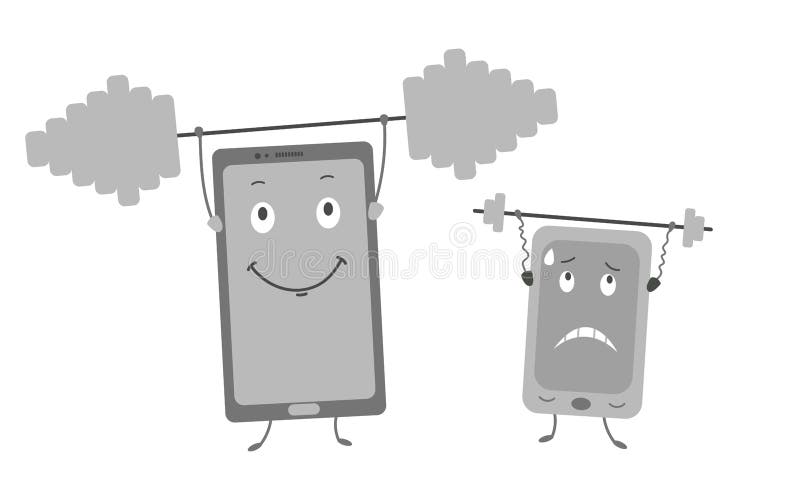 Power Comparison of Two Phones Stock Illustration - Illustration of ...
