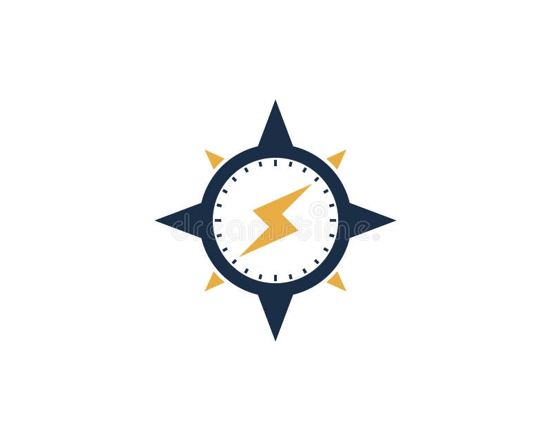 Power Compass Icon Logo Design Element Stock Vector - Illustration of ...