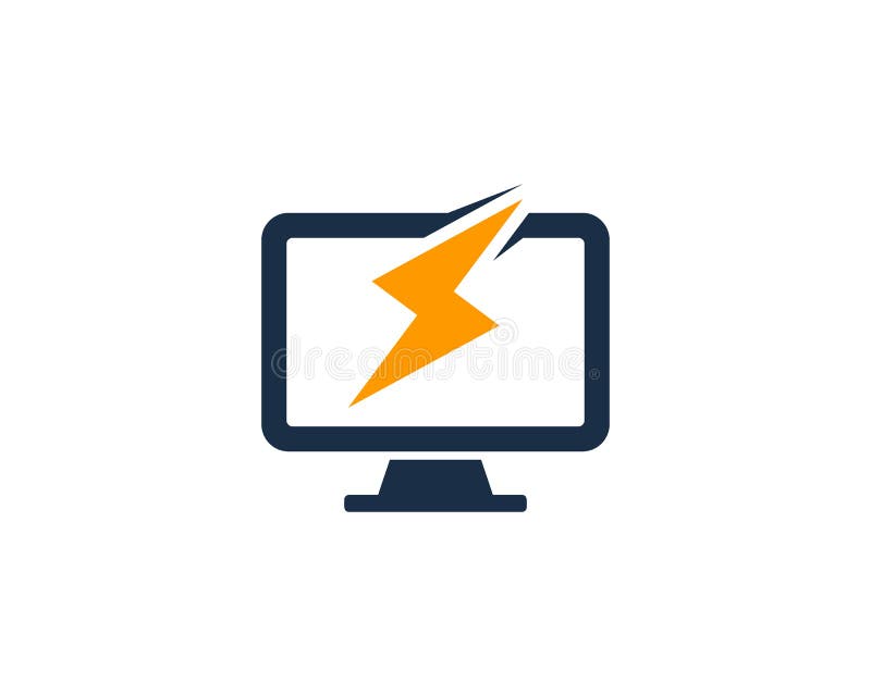 Power Computer Icon Logo Design Element Stock Vector - Illustration of ...