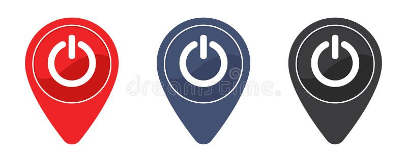 Power Concept Vector Icon Set, Map Label. Set of Multicolored Icons ...