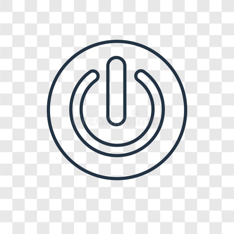 Power Concept Vector Linear Icon Isolated on Transparent Background ...