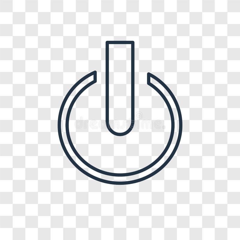 Power Concept Vector Linear Icon Isolated on Transparent Background ...