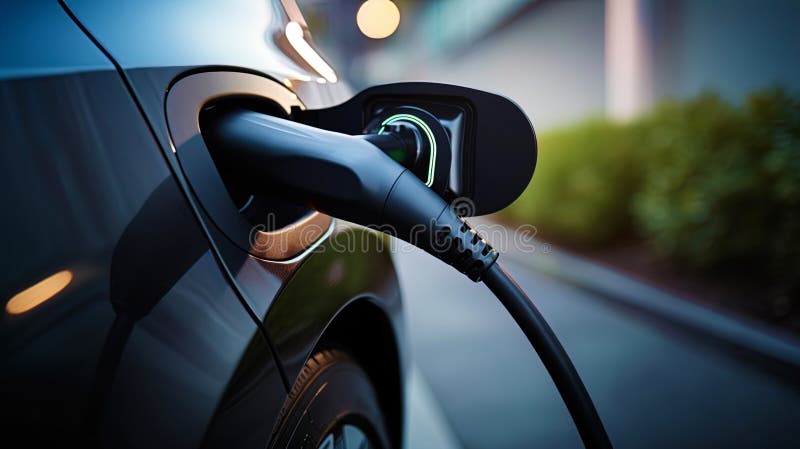 Power Connected To the Charger of the Battery of an Electric Car Stock ...