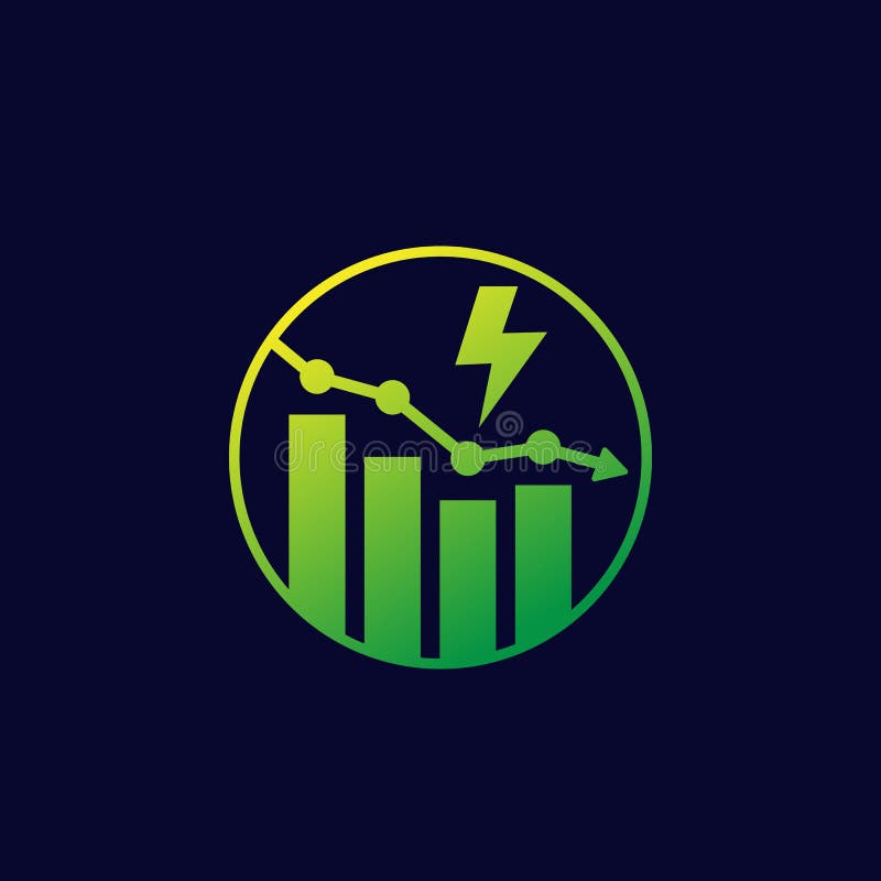 Power Consumption Decrease, Reduction Icon Stock Vector - Illustration of reduction, electric ...